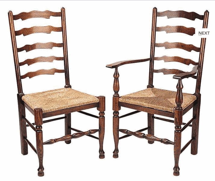 Wavy line Ladder back Chair Alexander Interiors,Designer Fabric ...